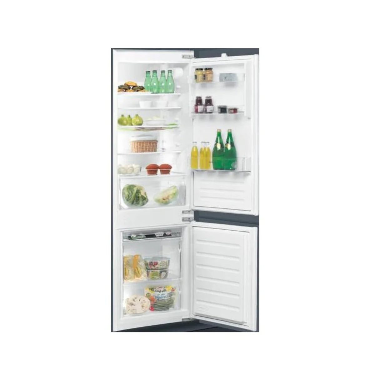IGNIS Built-in double door refrigerator, 275 L net capacity, made in I ...